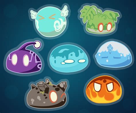Genshin Impact Terrarium Cryo Slime Sticker Genshin Impact Fan Made