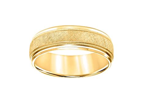 7mm Comfort Fit Band With Florentine Finish And Milgrain Detailing In 10k