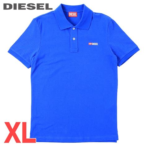 【楽天市場】 Diesel ディーゼル メンズ ワンポイントロゴ ベーシックデザイン 鹿の子 コットン 半袖ポロシャツ【t Smith Div】【サイズxl】【ブルー】die M T F4