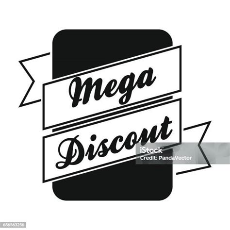 흰색 배경에 고립 된 블랙 스타일에 메가 할인 아이콘 상표 기호 주식 벡터 일러스트 레이 션 0명에 대한 스톡 벡터 아트 및 기타 이미지 Istock