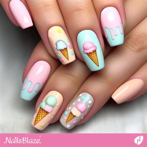 Ice Cream Drip Nails
