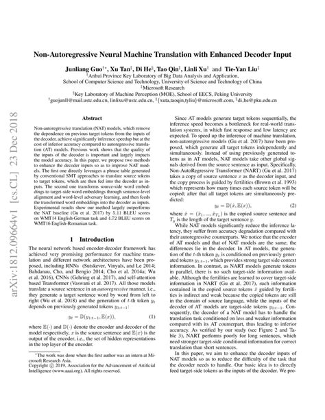 Non Autoregressive Neural Machine Translation With Enhanced Decoder