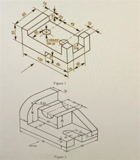 Solved Draw Front View Top View And Right Hand Side View Of The Objects 1 Answer