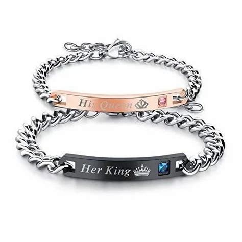 American Diamond Multicolor His King Her Queen Couple Bracelet At Rs 82