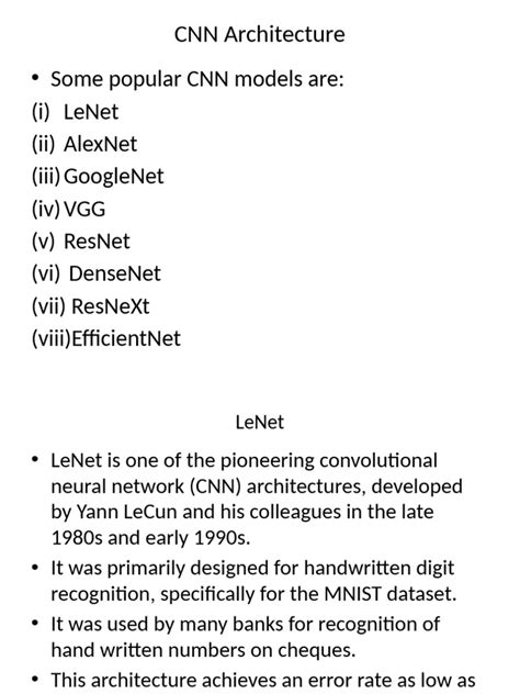 Ml Lec 14 Lenet Cnn Architecture Pdf Applied Mathematics Learning