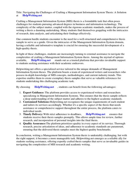 Management Information System Thesis Sample Pdf Network Interface
