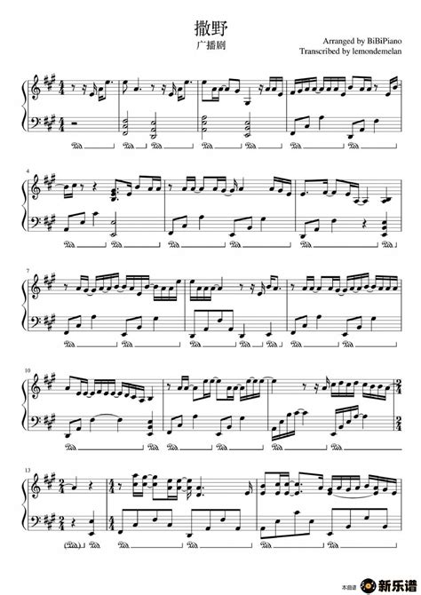 撒野广播剧主题曲bibipiano钢琴版钢琴谱 BiBiPianoSilu Wang王丝路 BiBiPianoSilu
