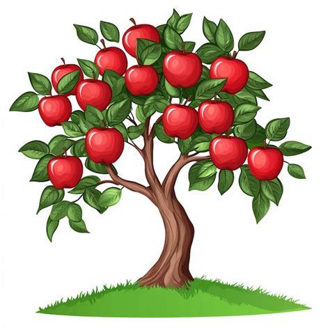 A Drawing Of A Apple Tree With A Drawing Of A Tree With Apples On It Premium AI Generated Image