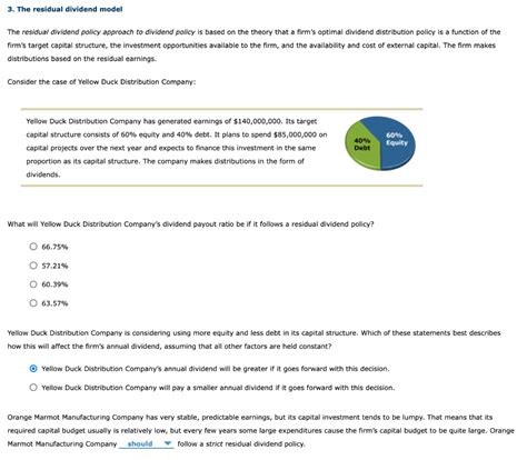 Solved 3 The Residual Dividend Model The Residual Dividend