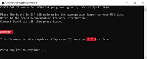 updating mcu link cmsis dap debug probe firmware jumper less mcu on