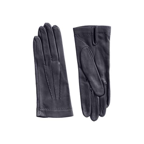 Guantes de Piel Venas Forro Seda Azul Marino Guante Varadé