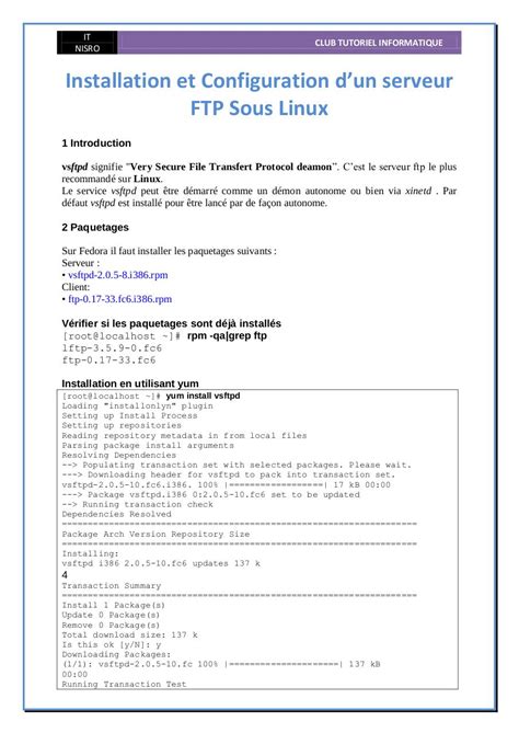 Installation Et Configuration D Un Serveur Web Sous Linux Pdf