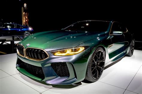 Bmw M8 Gran Coupe Sports Car Model Showcased At The Brussels Autosalon