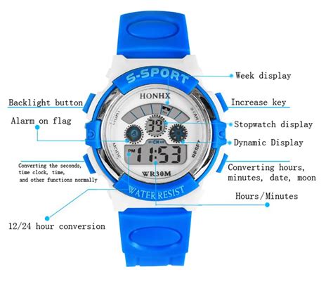 Водонепроницаемые Детские часы для девочек и мальчиков цифровые часы светодиодный спортивные