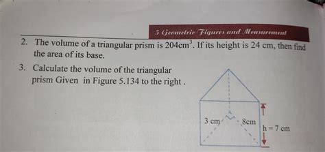 solved 5 geometric figures and measurement 2 the volume of a