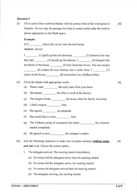 ICSE English Language Specimen Paper With Answer Key