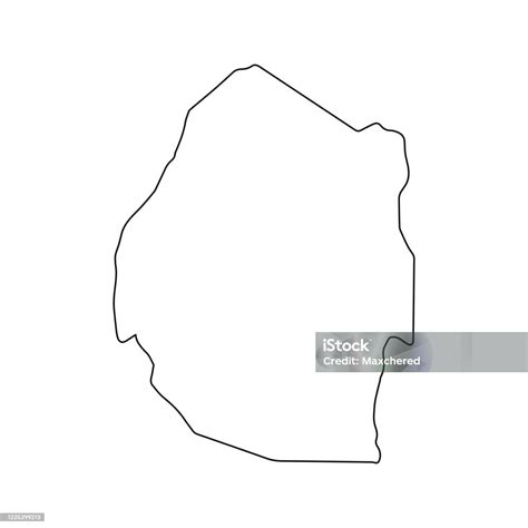 Stock Ilustrace Eswatini Mapa Linie Obrys Země Afrika Mapa Ilustrace