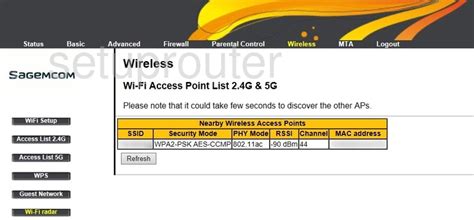 All Screenshots For The Sagemcom Fast 3686
