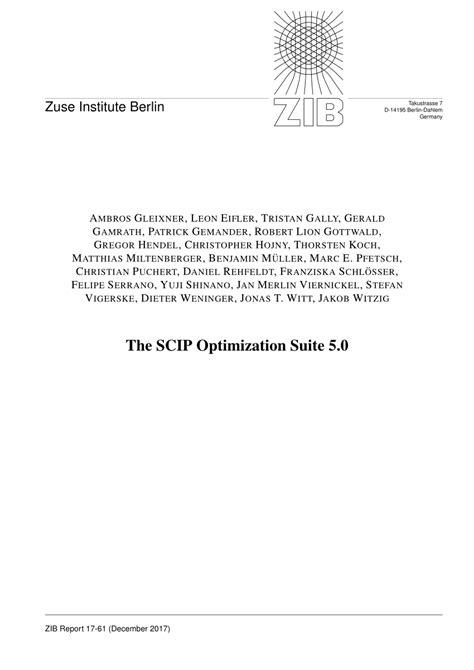 PDF The SCIP Optimization Suite 5 0