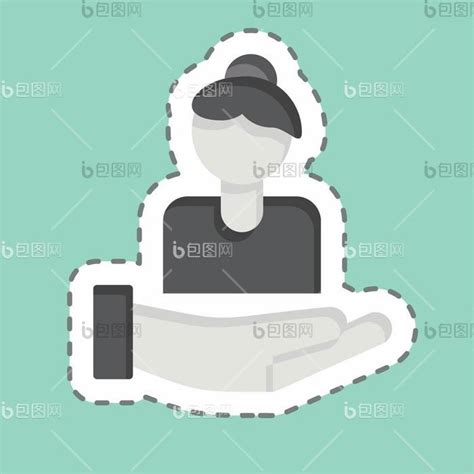 贴纸线剪裁关爱女性与女权主义符号相关png下载 包图网
