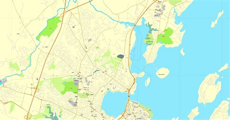 Portland Maine Us Exact Vector Street City Plan Map V309 Full