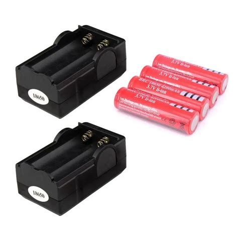 4pcs 18650 4200mah BRC 3 7V Rechargeable Li Ion Battery 2pcs Charger