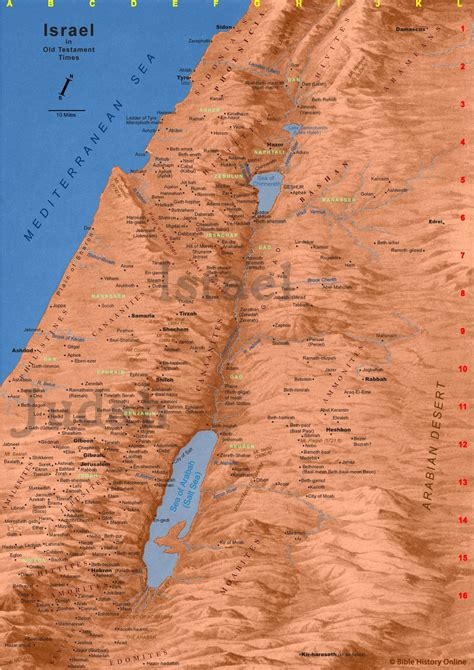Printable Biblical Map Of Ancient Israel