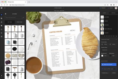 Free Online Menu Mockup Templates And Items — Mockup Zone