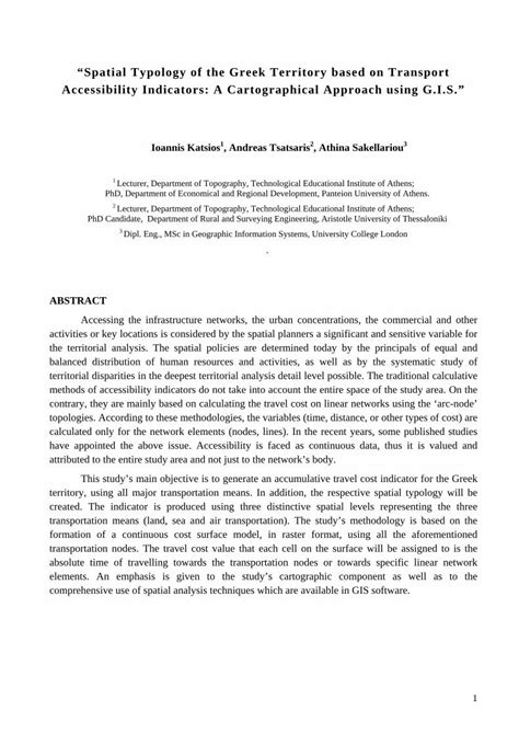 Pdf “spatial Typology Of The Greek Territory Based On