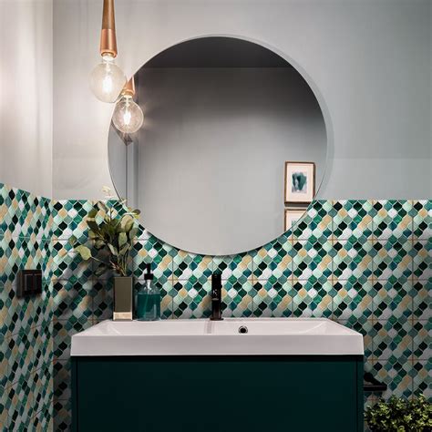 Funlife® Green And Yellow Vine Mosaic 2 Tile Stick Vicedeal