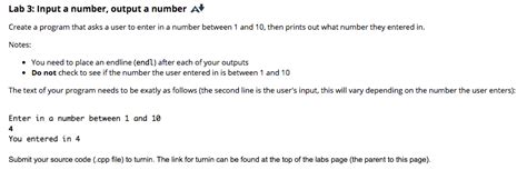Solved Lab 3 Input A Number Output A Number A Create A