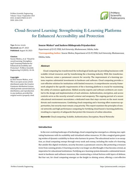 Pdf Cloud Secured Learning Strengthening E Learning Platforms For Enhanced Accessibility And