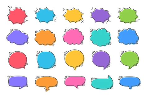 Premium Vector Hand Drawn Text Box Cute Cartoon Style Talking Dialogue