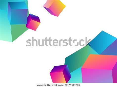 Iridescent Cube Vector White Background Bright Stock Vector Royalty