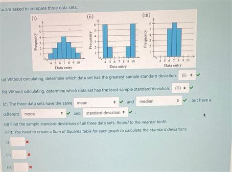 Solved U Are Asked To Compare Three Data Sets Iii I 6 6 5