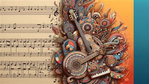 Cultural Cadence A Tapestry Of Traditional Patterns And Musical Symbols