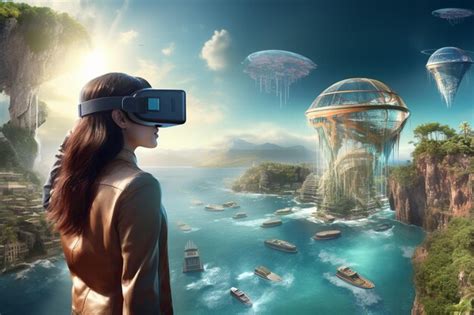 Premium Ai Image Concept Of Virtual Reality Technology Applied To The Tourism Sector