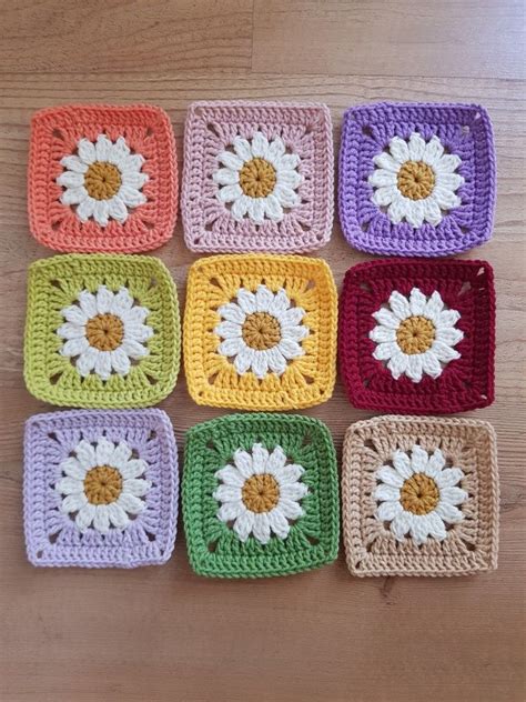 Daisy Granny Square Crochet Artofit