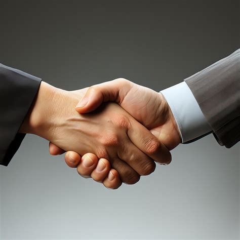 뒤에서 서로 악수하는 두 남자 프리미엄 사진