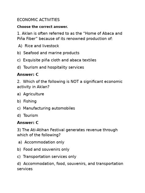 Economic Activities Pdf