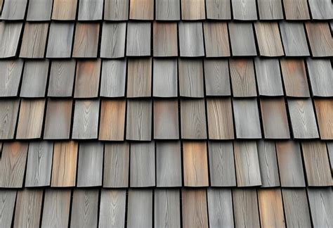 Elegant Old Wooden Shingle Roof Texture Seamless Pattern Premium Ai Generated Image