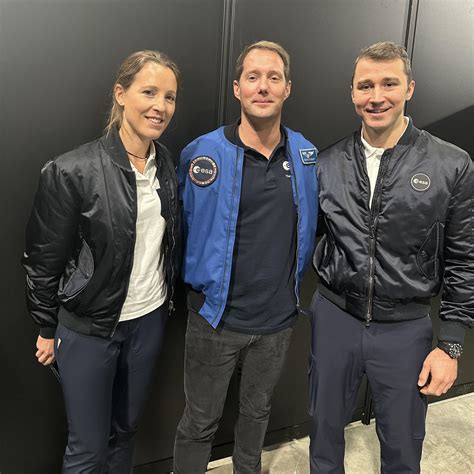 Thomas Pesquet With His Two New Colleagues At The Esa Sophie Adenot