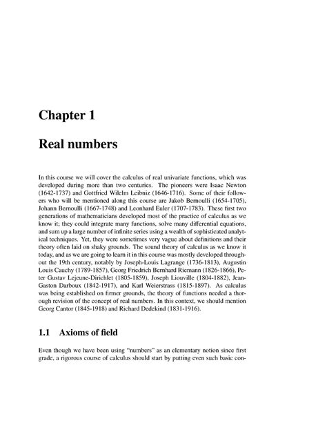 Calculus Chapter 1 Lecture Notes Chapter 1 Real Numbers In This