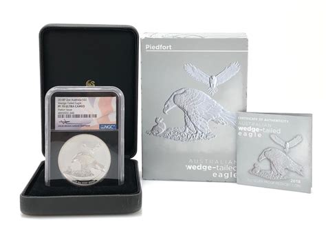 Lot 2018 AUSTRALIA 2OZ 9999 SILVER WEDGE TAILED EAGLE 2 COIN NGC