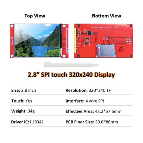 Hosyond 28 Inches Tft Lcd Touch Screen Shield Display Module 320x240