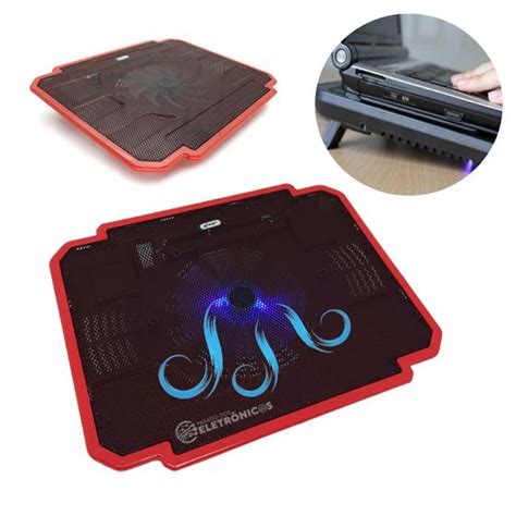 Base Para Notebook Até 17 Polegadas Com Cooler Luminoso Refrigeração