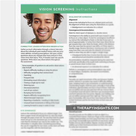 Vision Screening Instructions Adult And Pediatric Printable Resources