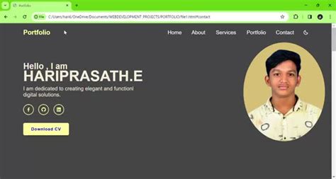 Internship Codingjourney Portfoliowebsite Codsoft Hari Prasathe