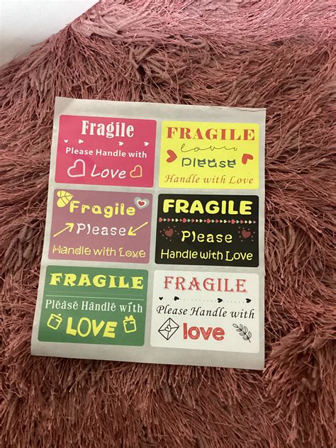 Rectangular Fragile Stickers Deliveringdreamsbypekos