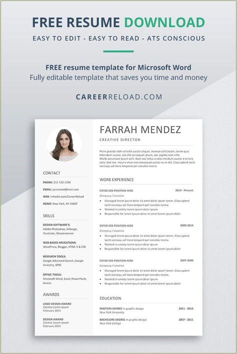 Basic Resume Template Microsoft Word 2007 Resume Example Gallery Free
